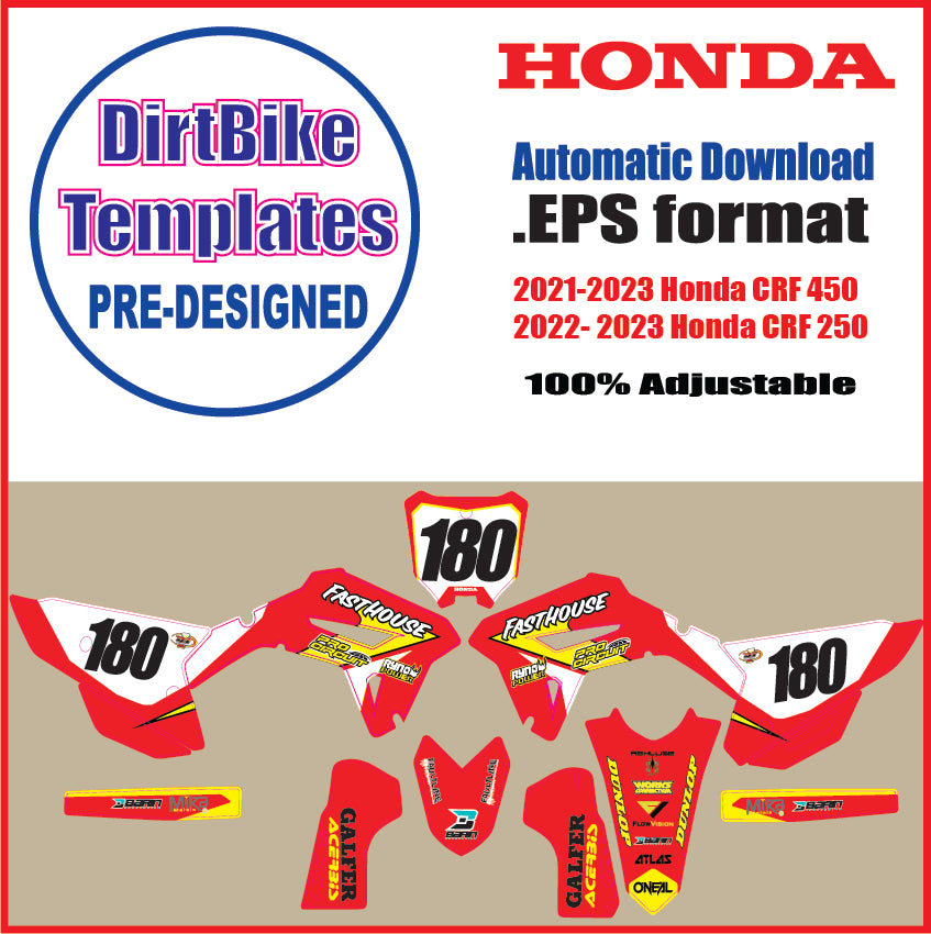 Pre-designed Honda 2021-2023 CRF 450 & 2022-2023 CRF 250 – Dirt Bike ...